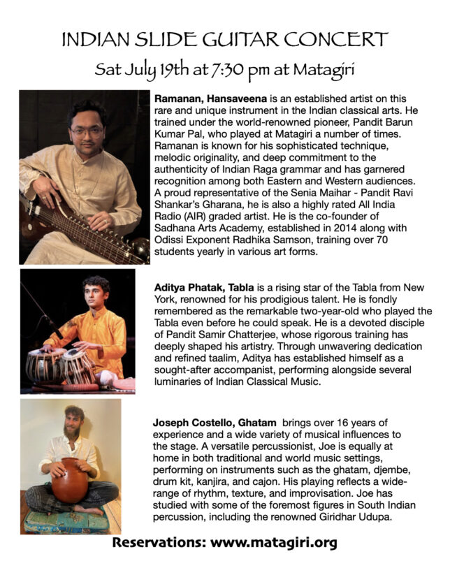 Indian Slide Guitar with Tabla and Ghatam - Matagiri Sri Aurobindo Center